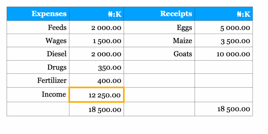 Farm Accounts | Kofa Study
